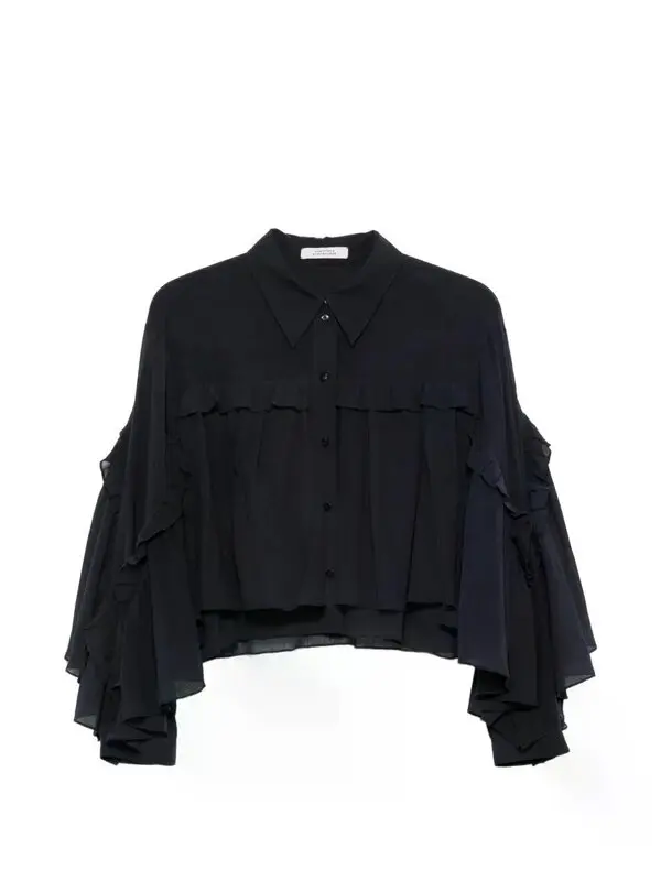 Dorothee Schumacher Ruffled Silk Blouse - Black