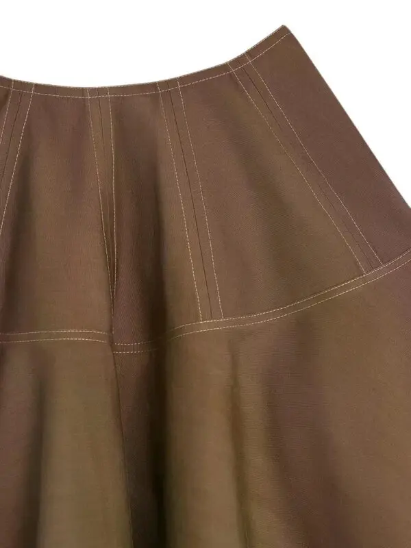 TOD'S Contrast-stitch Flared Midi Skirt