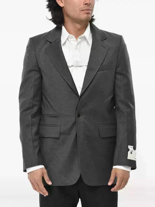 Off-White Single-breasted Logo-patch Blazer