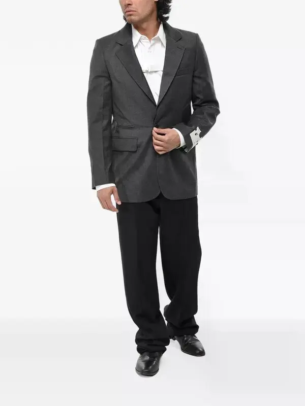 Off-White Single-breasted Logo-patch Blazer