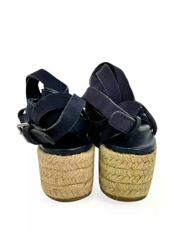 Miu Miu Suede Strappy Espadrille Platform Sandals
