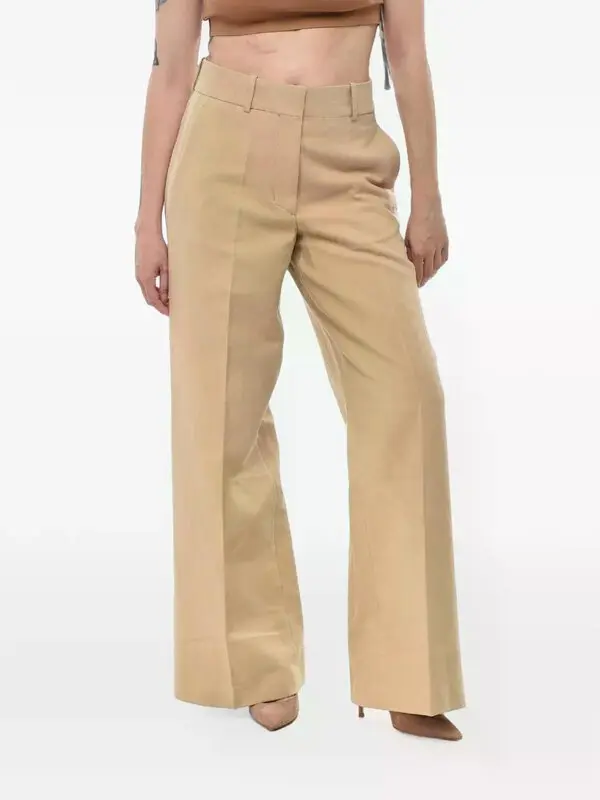 Off-White Wide-leg Tailored Trousers With Logo Embroidery
