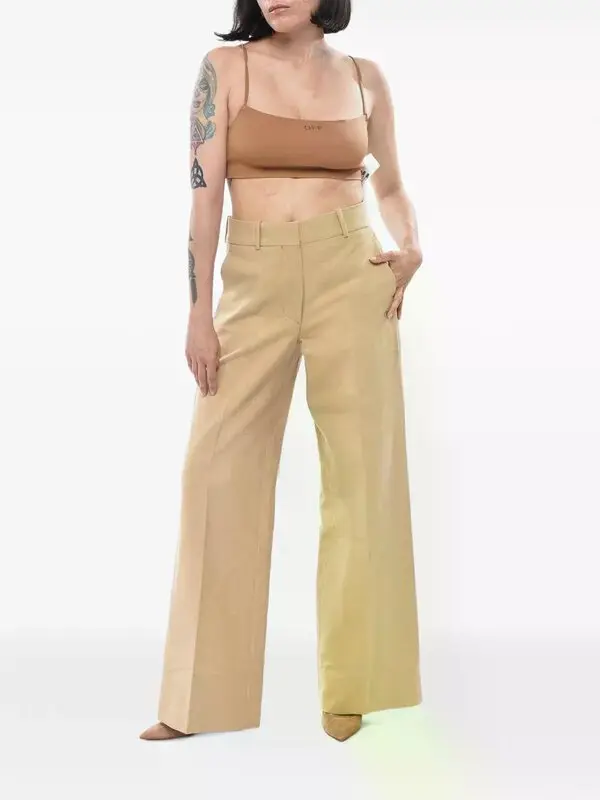 Off-White Wide-leg Tailored Trousers With Logo Embroidery