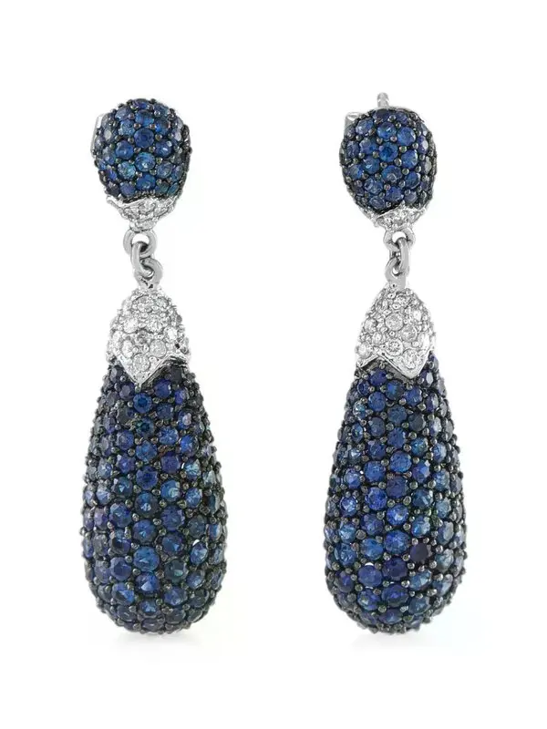 LB EXCLUSIVE Sapphire And Diamond Drop Earrings