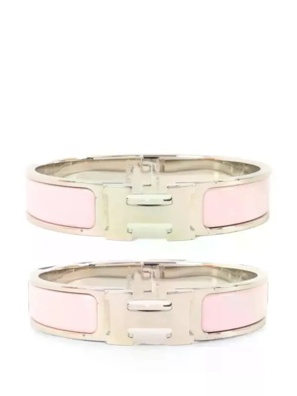 Hermès Plated H Logo Clich Bracelet - Silver