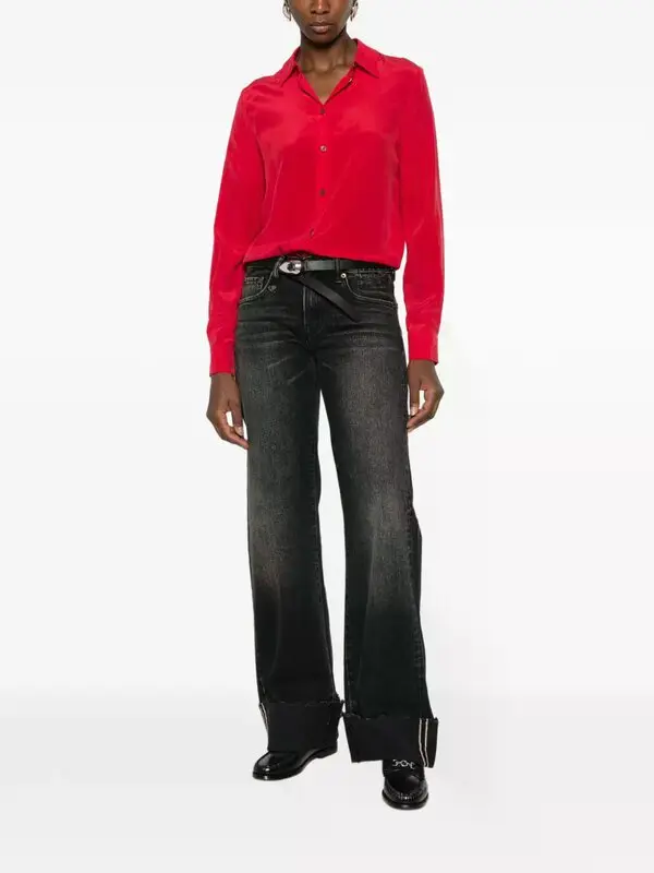 Pinko Silk Spread Collar Shirt