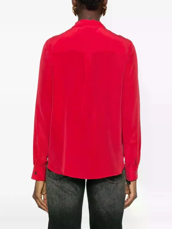 Pinko Silk Spread Collar Shirt