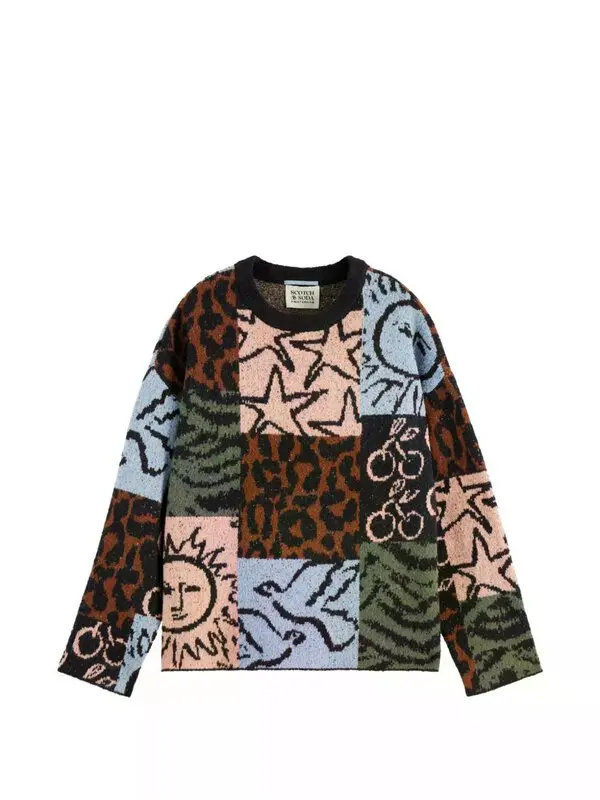 Scotch & Soda Patchwork Intarsia Knit Sweater
