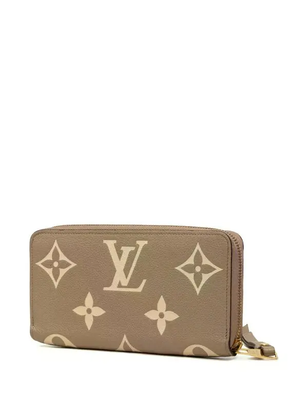 LOUIS VUITTON 2010-2026 Bicolor Monogram Empreinte Giant Zippy Wallet Long Wallets - Brown