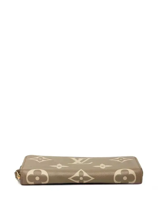LOUIS VUITTON 2010-2026 Bicolor Monogram Empreinte Giant Zippy Wallet Long Wallets - Brown