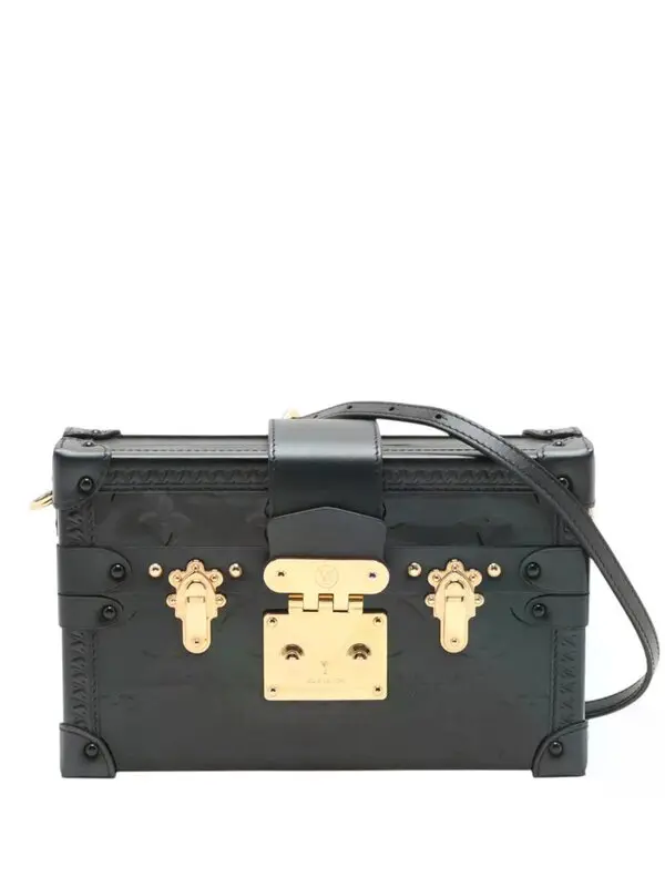 LOUIS VUITTON 2019 Monogram Vernis Petite Malle Shoulder Bag - Black