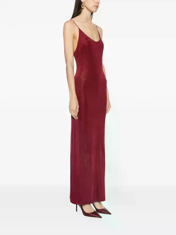 Saint Laurent Chain-link Strap Open-back Maxi Dress