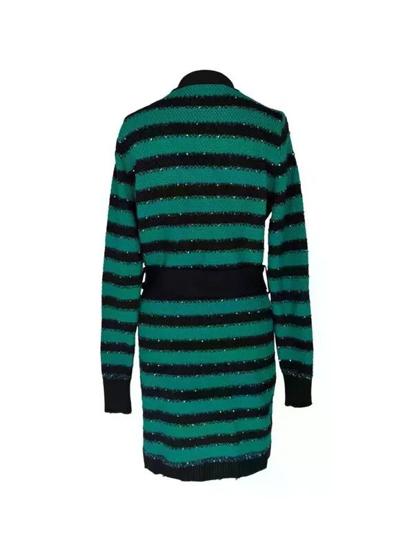 Balmain Striped Belted Cardigan