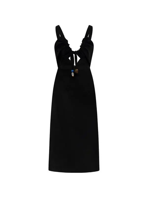 CAYET Helena Bead-embellished Midi Dress