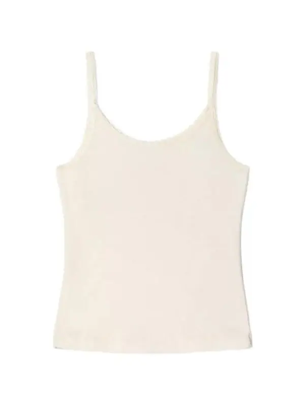 RE/DONE 70's Graphic-print Lace-trim Top
