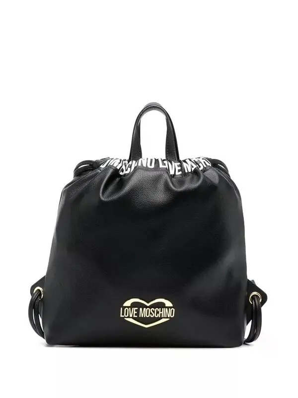 Moschino Logo Plaque Heart Motif Tote Bag - Black
