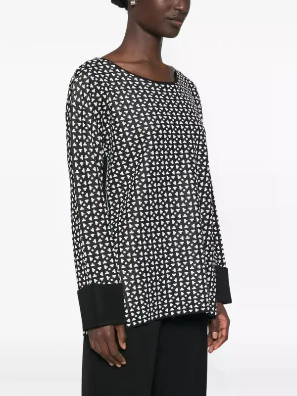 Marina Rinaldi Geometric Pattern Long-sleeve Sweater