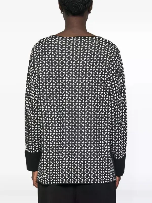 Marina Rinaldi Geometric Pattern Long-sleeve Sweater