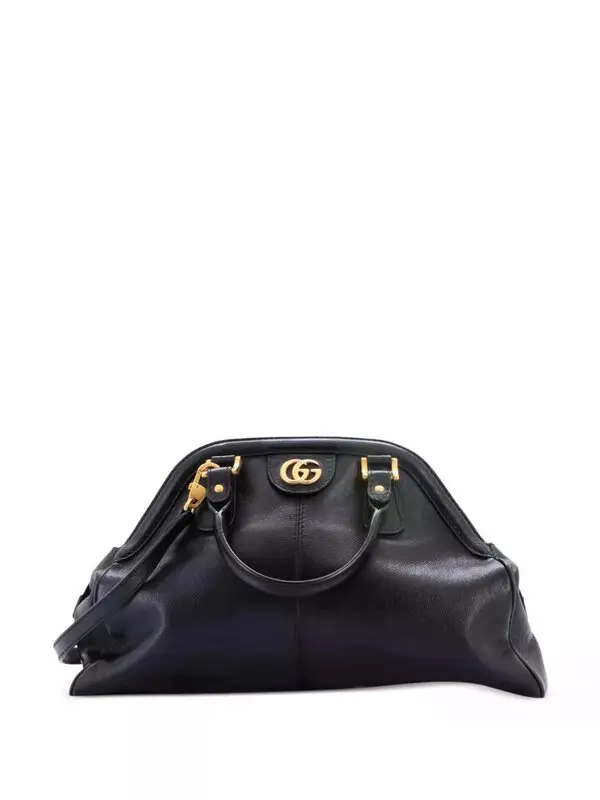 Gucci Leather Top Handle Satchel Bag - Black