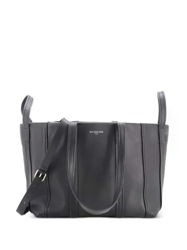 Balenciaga Laundry Day Cabas Leather Small Tote Bag - Black
