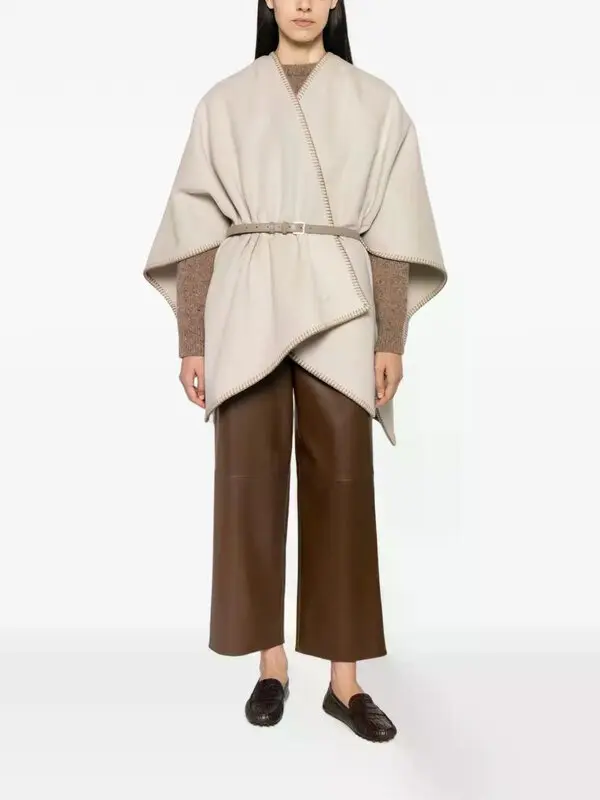 Max Mara Colomba Belted Poncho - Neutrals