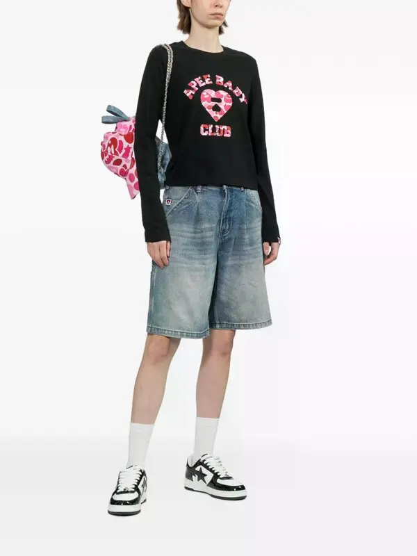 AAPE BY *A BATHING APE Apee™ A Bathing Ape® Camo Heart Logo Long Sleeve T-shirt