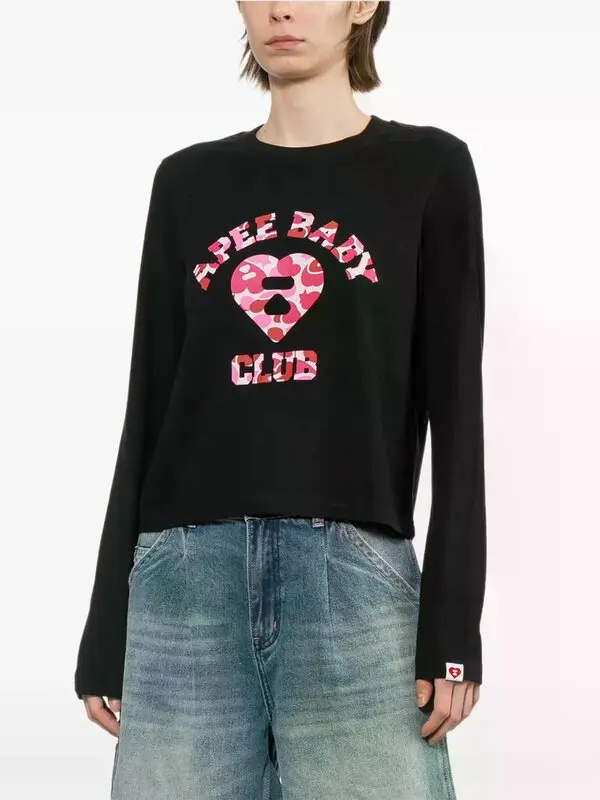 AAPE BY *A BATHING APE Apee™ A Bathing Ape® Camo Heart Logo Long Sleeve T-shirt