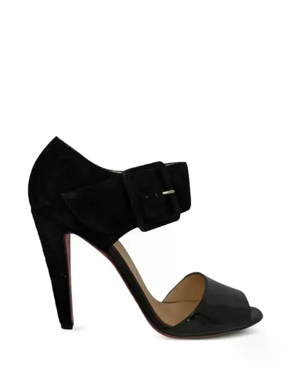 CHRISTIAN LOUBOUTIN Suede Buckle Strap Stiletto Sandals