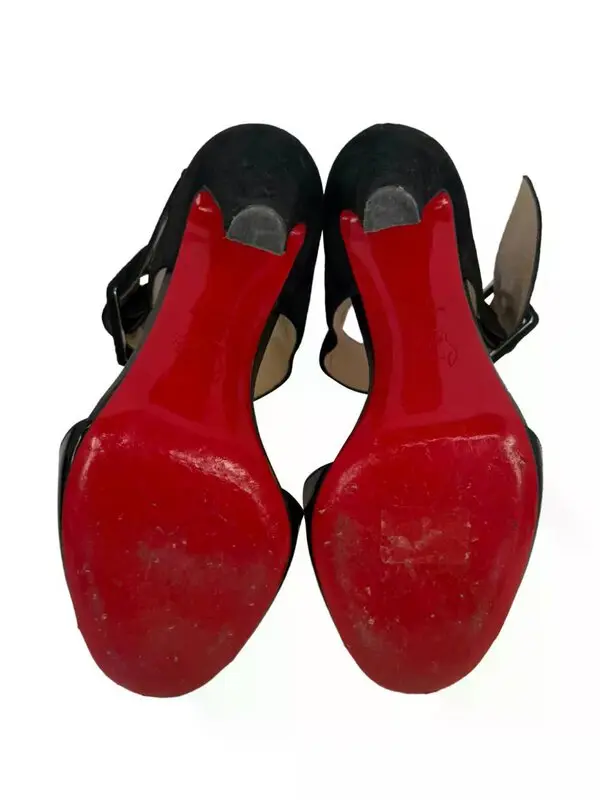 CHRISTIAN LOUBOUTIN Suede Buckle Strap Stiletto Sandals