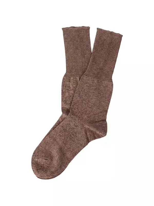 TAIGA TAKAHASHI Zokki Weave Ribbed Socks - Brown