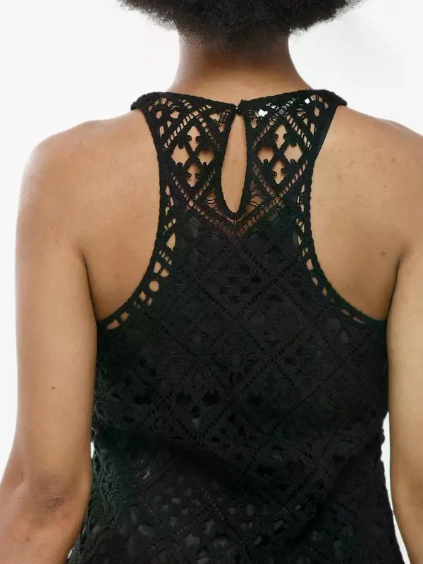 Off-White Crochet-knit Sleeveless Dress