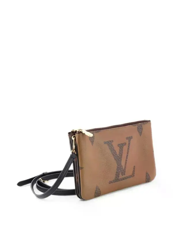 LOUIS VUITTON Double Zip Pochette Reverse Monogram Giant Clutch Bag