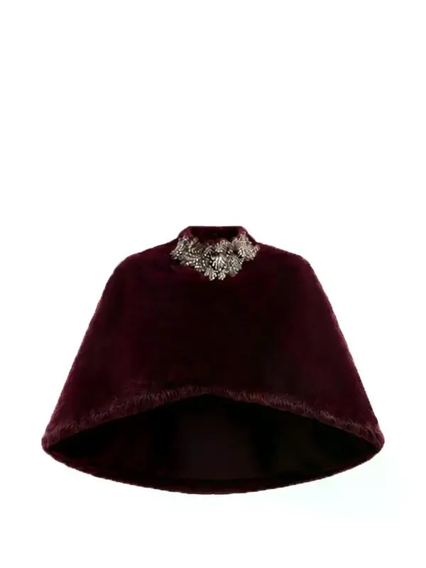 GEMY MAALOUF Embellished Faux-fur Bolero