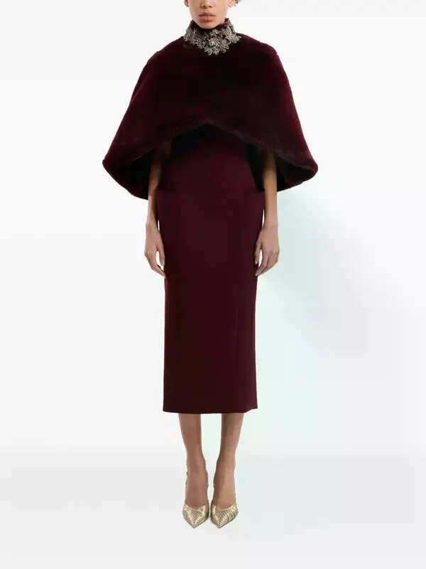 GEMY MAALOUF Embellished Faux-fur Bolero