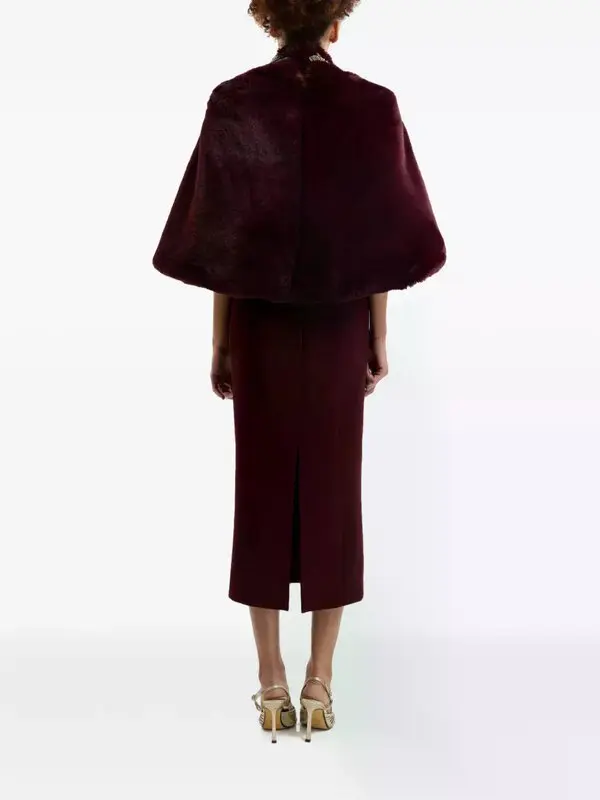 GEMY MAALOUF Embellished Faux-fur Bolero