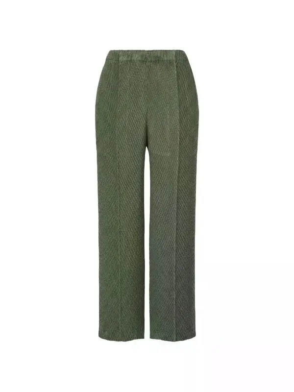Issey Miyake Plissé Effect Chevron-pleat Trousers