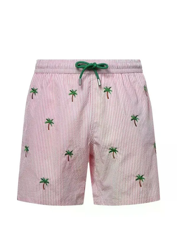 MC2 SAINT BARTH Palm-tree Embroidered Swim Shorts