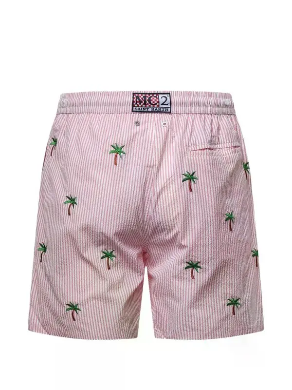 MC2 SAINT BARTH Palm-tree Embroidered Swim Shorts