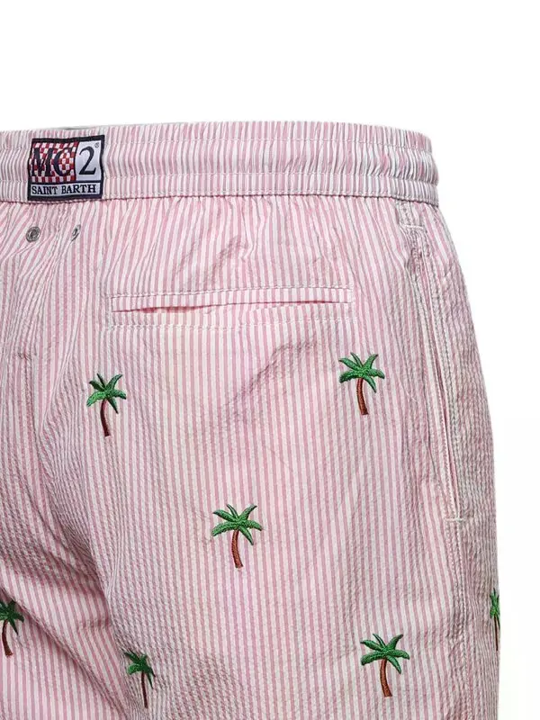 MC2 SAINT BARTH Palm-tree Embroidered Swim Shorts