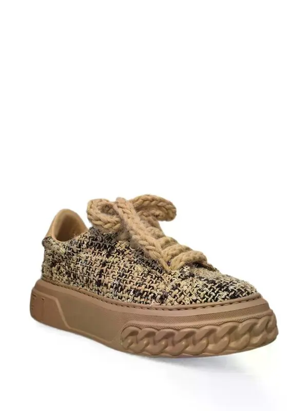 Casadei Off Road Tweed Chunky-sole Sneakers