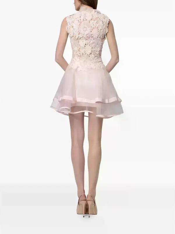 GEMY MAALOUF Floral Lace Peplum Top - Pink