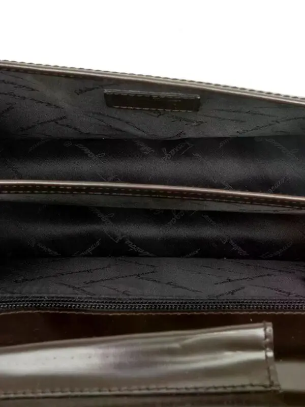 FERRAGAMO 2010-2026 Leather Dial Lock Clutch Bag