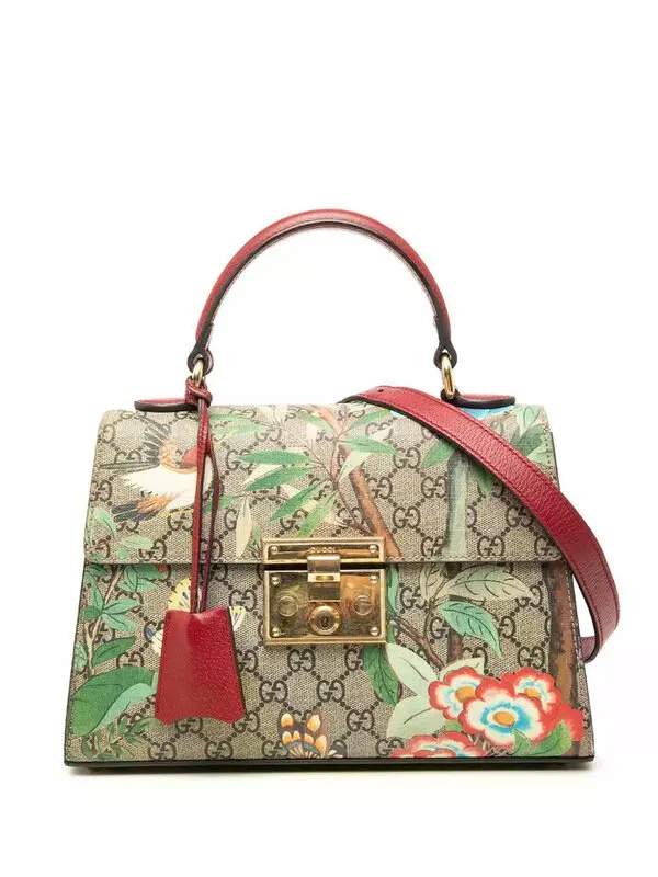 Gucci 2016-2026 Small Gg Supreme Tian Padlock Satchel - Neutrals
