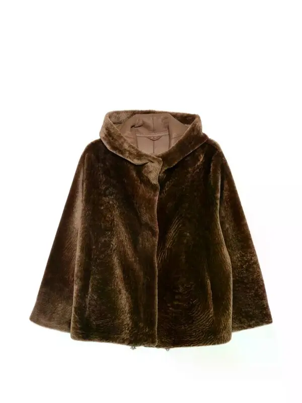 MANZONI 24 Hooded Shearling Jacket - Brown