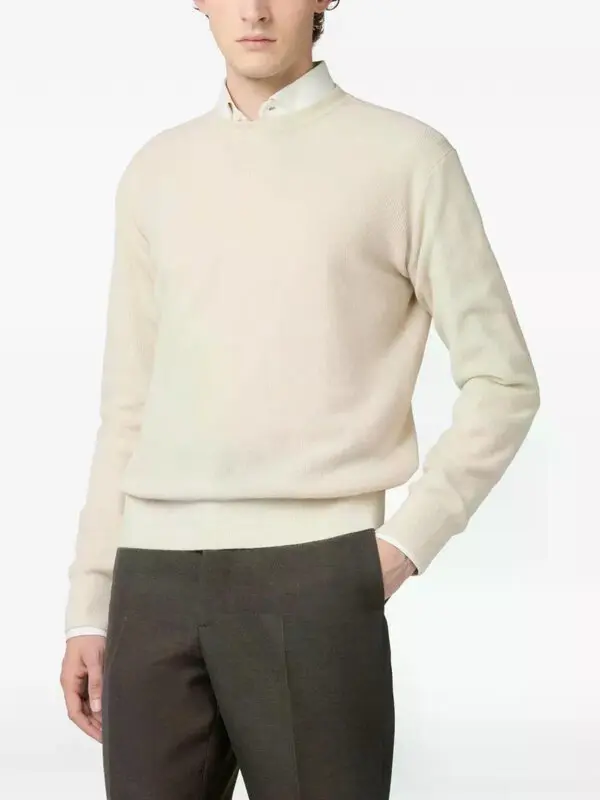 TOD'S Crew Neck Suede Details Sweater