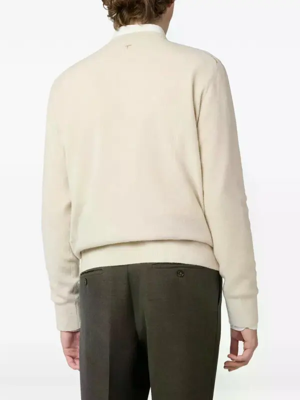 TOD'S Crew Neck Suede Details Sweater