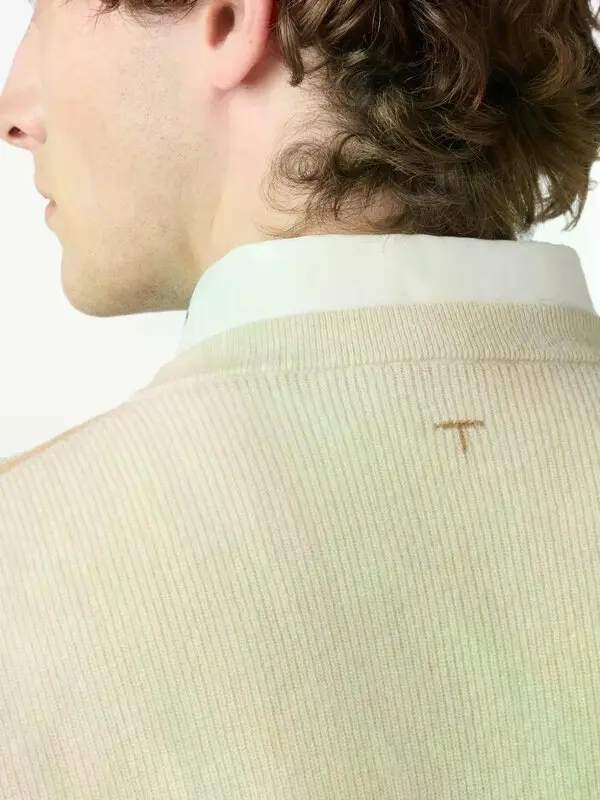 TOD'S Crew Neck Suede Details Sweater