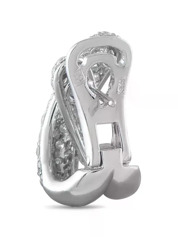 LB EXCLUSIVE 18k White Gold Diamond Crossover Earrings - Silver