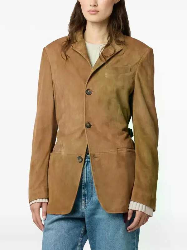 TOD'S Single-breasted Pashmy Suede Blazer
