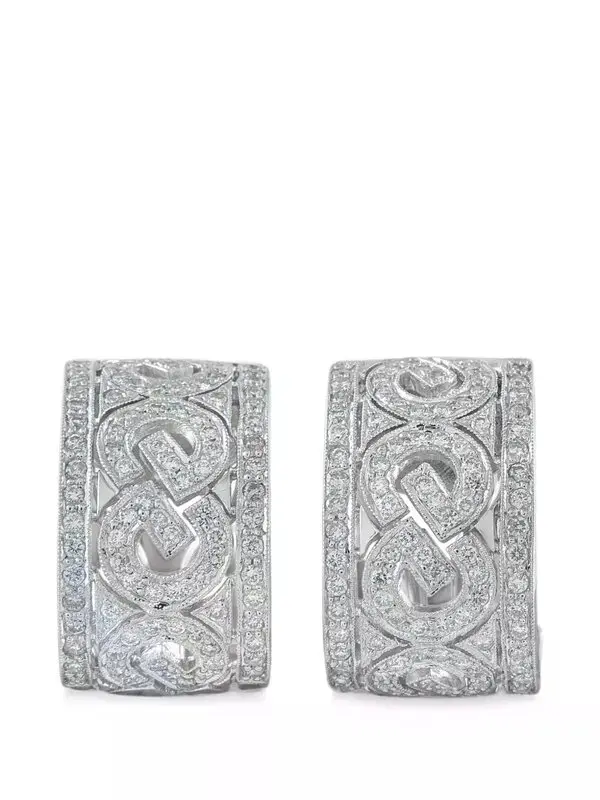 LB EXCLUSIVE Open-work Diamond Earrings - Silver